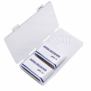 pH Test Strips, 480 Strips Full Range 1-14 Universal pH Test Litmus Paper pH Soap Making Testing Strips for Water Wine Saliva Urine Soil, 6 Pack pH Strips and 6 Test Pipette Droppers with Storage Case
