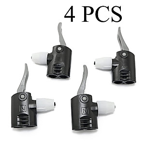 Pro Bamboo Kitchen 4pcs Black Plastic Dual Head Bike Bicycle Pump Head Nozzle Hose Adapter Connector Multi-Valve Head Tyre Valve Connector