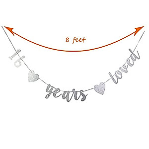StarsGarden Glitter 16 Years Loved Banner – It's My Fabulous 16th Banner -16th Birthday Banner Decorations - Cheers to 16 Years Milestone Happy Birthday Decorations(Silver) (SG-22NP454)