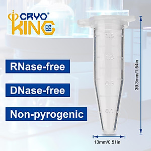 500PCS Biologix 1.5ml Microcentrifuge Tubes with Universal Cap (Non-Safe Lock Cap), Graduated Conical Micro Centrifuge Small Vials Without Leakage for Lab Use, Sample Storage