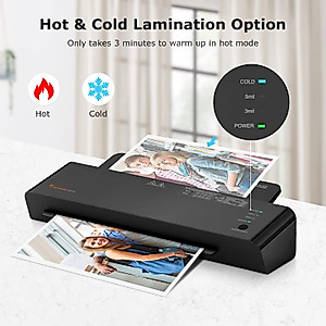 Laminator, 13 Inches Thermal Laminating Machine for A3/A4/A6, 4 in 1 Bonsaii Personal Hot and Cold Laminator with Cutter, Paper Trimmer and 25 Pouches, for Office/School/Home Use, L311-A