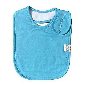 Isabeli Large Toddler Organic Cotton Bibs, Unisex 4-pack for Feeding, Drooling, Adjustable (Blues)
