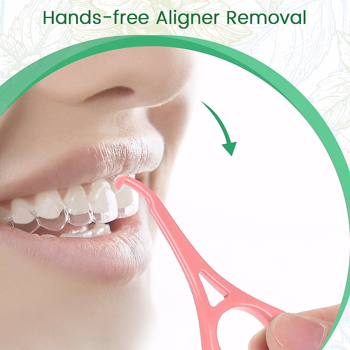 Aligner Chewies for Invisalign Aligners - Mint Scented (20Pcs Chewies) and 2 Aligner Removal Tools