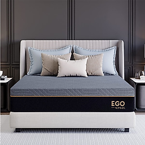 MLILY EGO Copper King Memory Foam Mattress 12 Inch, Copper Gel Infused Mattress Bed in A Box CertiPUR-US Certified Made in USA, Medium Plush, 76”x80”x12”, Darkgray