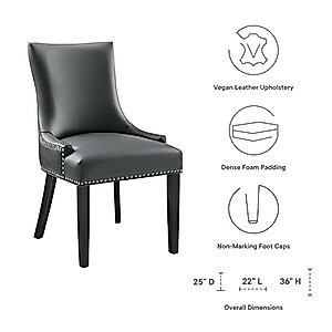 Modway Marquis Chair, Gray 25 x 22 x 36