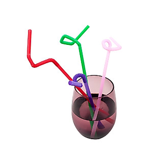 LaMi 75 Super Flex Straws, Plastic Assorted Colors