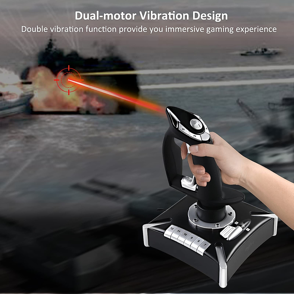 Flight Simulator, PXN 2119Pro Flight Stick, Flight Joystick with Custom Button & Vibration Function, Suitable for PS4 / Xbox One/PC Windows 2000/XP/7/8/10（NOT Support Mac 、Xbox Series S/X、PS5）