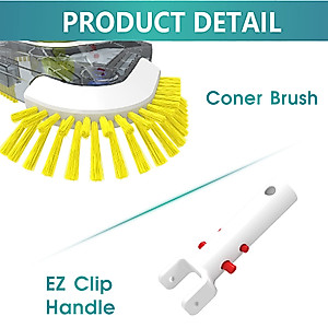 Cheerclean Pool Vacuum Head with Corner Bristles EZ Clip Handle Universal Swivel Connector for Pool Hose Above Ground Pools Inground Pool