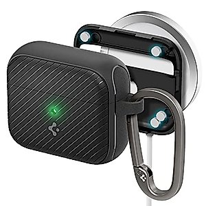 Spigen Mag Armor (MagFit) Designed for Airpods 3rd Generation Case MagSafe Compatible Magnets Embedded Airpods 3 Case with Keychain (2021) - Matte Black