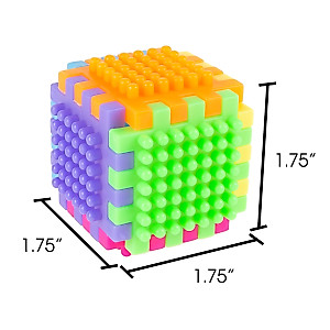Hey! Play! Brush Shape Building Set-182 Individual Tile Pieces for 3D STEM, Building, Stacking-Creative Play for Toddlers and Preschoolers, Brown (87-TK167060)
