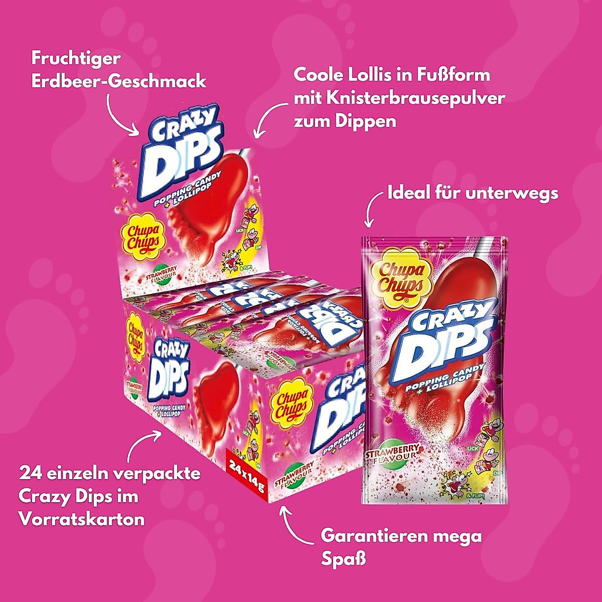 Chupa Chups Crazy Dip "Strawberry" 11.85OZ/336G