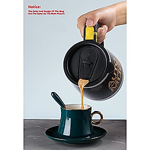 daasigwaa CuteInnovation Rechargeable Self Stirring Mug - Magnetic Electric Auto Mixing Stainless Steel Cup for Office/Kitchen/Travel/Home Coffee/Tea/Hot Chocolate/Milk-390 ml/13.2 oz(Black)