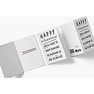 Happy 60th Birthday Card for Men Women, Funny 60th Birthday Cards for Husband Wife Dad Mom Brother Sister Friend, 60 Years Old Birthday Card, 60 Birthday Card with Envelope, Karto You're Lucky