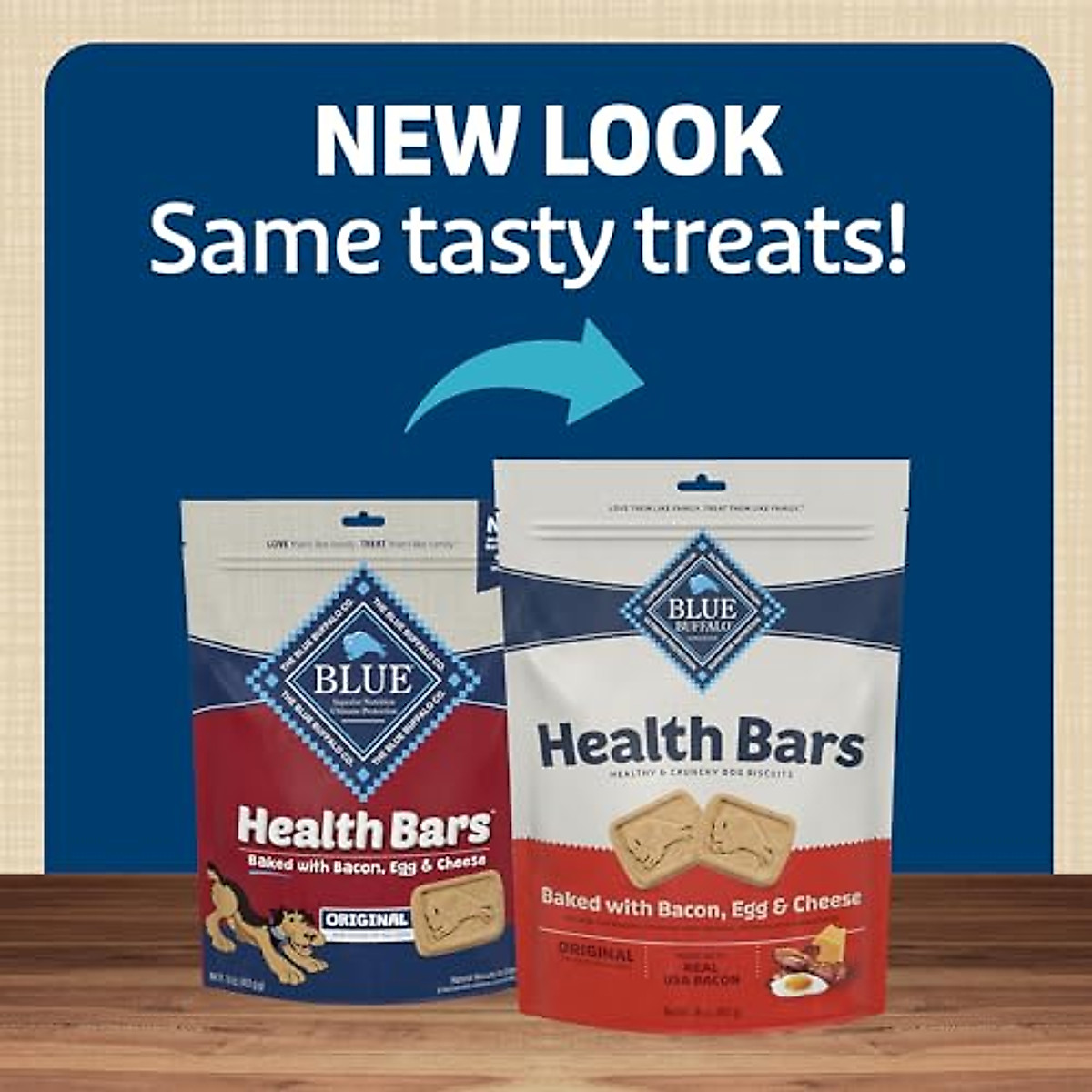 Blue Buffalo Health Bars Natural Crunchy Dog Treats Biscuits, Bacon, Egg & Cheese 16-oz Bag