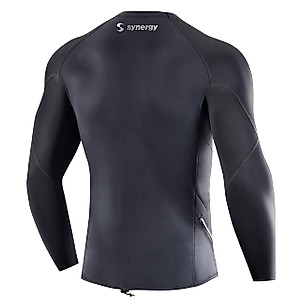 Synergy Men's Sequent Neoprene Multisport Full Sleeve Top (Black, Medium)