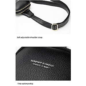 Bisadon Women Chest Bag Sling Backpacks Small Crossbody PU Leather Daypacks for Women Shopping Travel Fashion Shoulder Strap Black