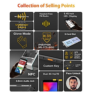 Ulefone Power Armor X11 Rugged Phones Unlocked, IP68/IP69K Waterproof Smartphone, Android 13, 8150mAh Battery, 8GB+32GB, 16MP AI Camera, 5.45'' HD+, 3 Card Slot, Dual 4G, Face Unlock, GPS, NFC