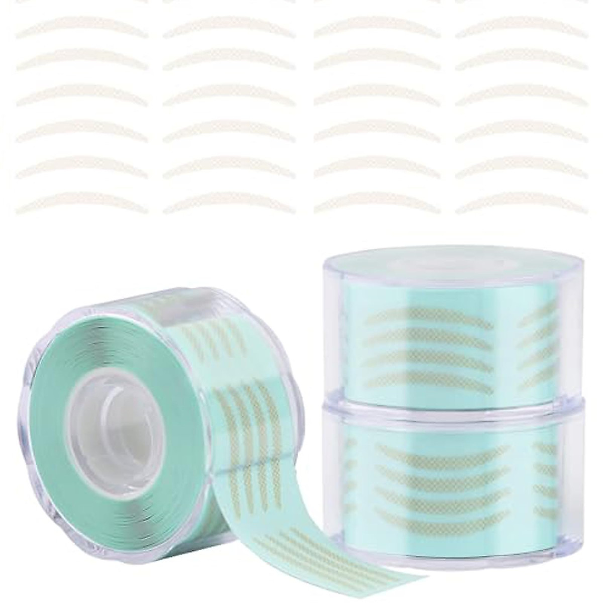 Lorvain 1800 PCS Breathable Eyelid Tape, 3 Rolls Single-sided Eye Stickers Sticky Natural Invisible Double Eyelid Sticker with Y Ford and Tweezers (Slim)
