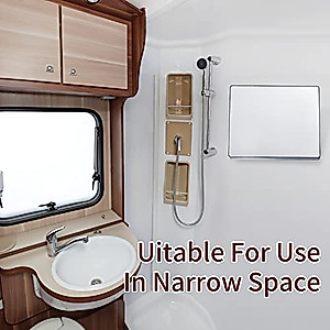 WrOAZG bathroom collapsible organizer. Organizer with mirror. The best choice for bathroom storage. Moisture and water resistant organizer. Multifunctional storage. Bathroom clothing organizer. Pink