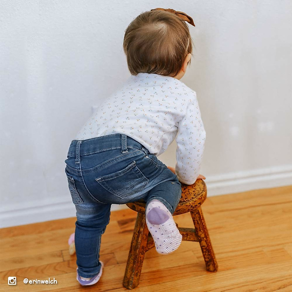 Ashtonbee Toddler Ballet Socks with Grip 6 Pairs, Non-skid Slipper Socks for Kids, Machine-washable Toddler Grip Socks and Baby Socks for 9-32 Months