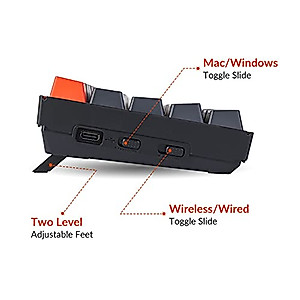 Keychron K6 Bluetooth 5.1 Wireless Mechanical Keyboard with Gateron G Pro Blue Switch/LED Backlit/Rechargeable Battery, 68 Keys Compact Keyboard Compatible with Mac Windows