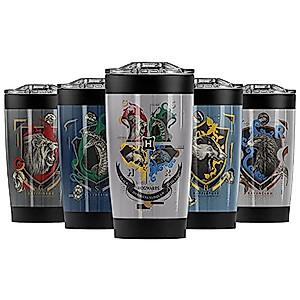 Harry Potter Hogwarts Magicial Mischief Crest Stainless Steel Tumbler 20 oz Coffee Travel Mug/Cup, Vacuum Insulated & Double Wall with Leakproof Sliding Lid | Great for Hot Drinks and Cold Beverages
