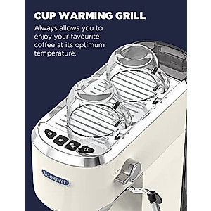 Laekerrt Espresso Machine 20 Bar Coffee Maker CMEP02 with Commercial Milk Frother Steam Wand, Compact Espresso Machine for Latte and Cappuccino (Pear White, Stainless Steel) Gift for Coffee Lovers