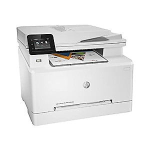 HP Color Laserjet Pro M283cdw Wireless All-in-One Laser Printer, Print Scan Copy Fax, Auto 2-Sided Printing, Remote Mobile Print, 22ppm, 260-Sheet, 256MB, White - Bundle with JAWFOAL Printer Cable
