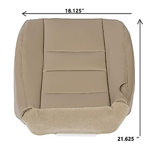 ECOTRIC Driver Bottom Seat Cover Tan Color Vinyl Compatible with 2002-2007 Ford F250 F350 TAN