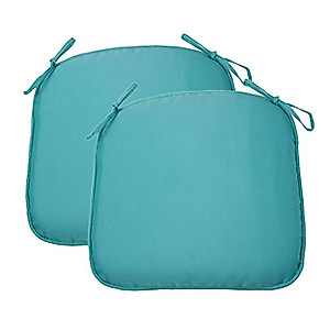 Augld 2 Pack Water Repellent Patio Chair Cushion Breathable 17"x16" Seat Cushion with Ties Teal