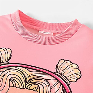 L.O.L. Surprise! Little Girls Skater A-Line Dress Long Sleeve Crewneck Sweatshirt Dress 5Y-12Y Pink