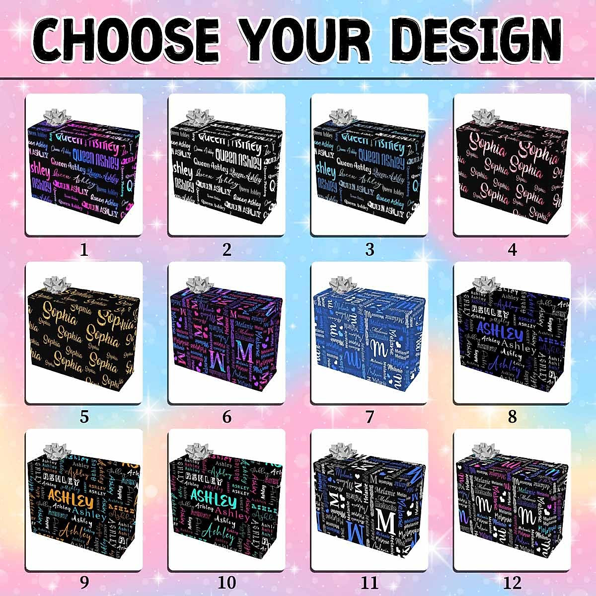 MyPupSocks Personalized Christmas Wrapping Paper Birthday Gift Wrap for Men Customized Wrapping Paper Christmas Baby Boy Wrapping Paper Baby Shower