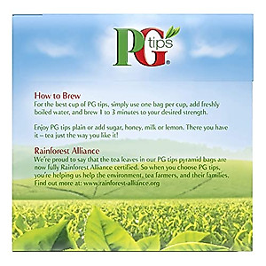 Pg Tips Premium Black Tea For a Classic Caffeinated Beverage,Pyramid Black Tea Bags,40 Count (Pack of 6)