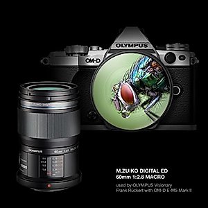 OM SYSTEM OLYMPUS M.Zuiko Digital ED 60mm F2.8 Macro For Micro Four Thirds System Camera, Weather Sealed Design, Focus Limit Switch Bright