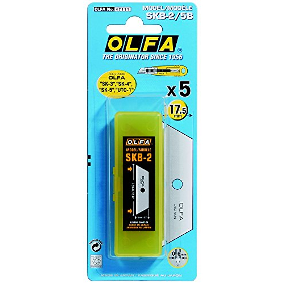OLFA 9612 SKB-2/5B Trapezoid Blade, 5-Pack