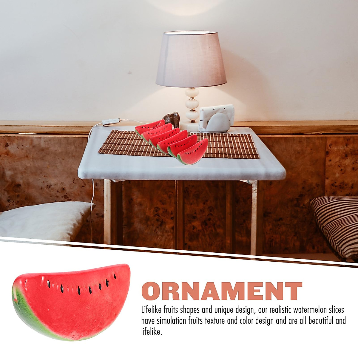 VOSAREA 12 pcs Simulated Watermelon Wedding Decorations for Ceremony Summer Tray Decor red Decorations Lifelike Faux Watermelon Slices Lifelike Watermelon Slice Fake Watermelon Foam Fruit