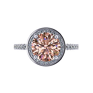 NANA Jewels 2ct Pure Brilliance Zirconia Halo Engagement Ring-Round Cut-Morganite-6