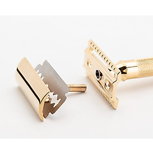 Merkur Classic 2-Piece Double Edge Safety Razor Gold Plated, 1 Count