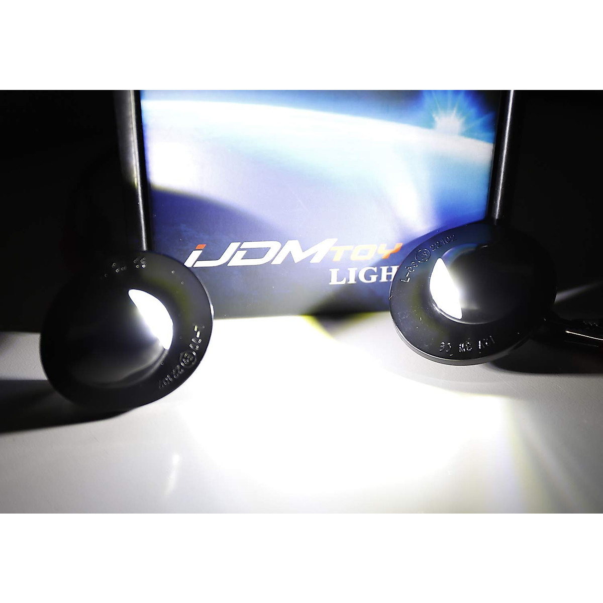 iJDMTOY OEM-Fit 3W Full LED License Plate Light Assembly Kit Compatible with Ford F150 Ranger Raptor Explorer Sport Trac, Powered by 3pcs Xenon White LED Diodes