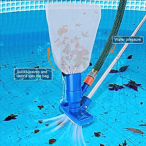 Bearbro Portable Swimming Pool Vacuum Jet Underwater Cleaner with 5-Section Pole Handheld Pool Leaf Vacuum Suction Head for Above Ground Pool Spa Pond Fountain and Hot Tub