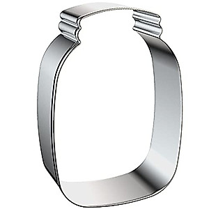 Mason Jar Cookie Cutter Shapes Baking Set - 3 Inch & 4 Inch - 4 Pieces Milk Bottle Honey Jar Pot Shaped Biscuit Stainless Steel Metal Molds Cutters for Kitchen Baking Halloween Christmas Cookie Cutter