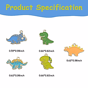 YYMSEN 25 Pcs Bracelet Earring Cartoon Dinosaur Charms Pendant Dinosaur Charms for DIY Bracelet Earring Necklace Keychain Jewelry Crafts Making