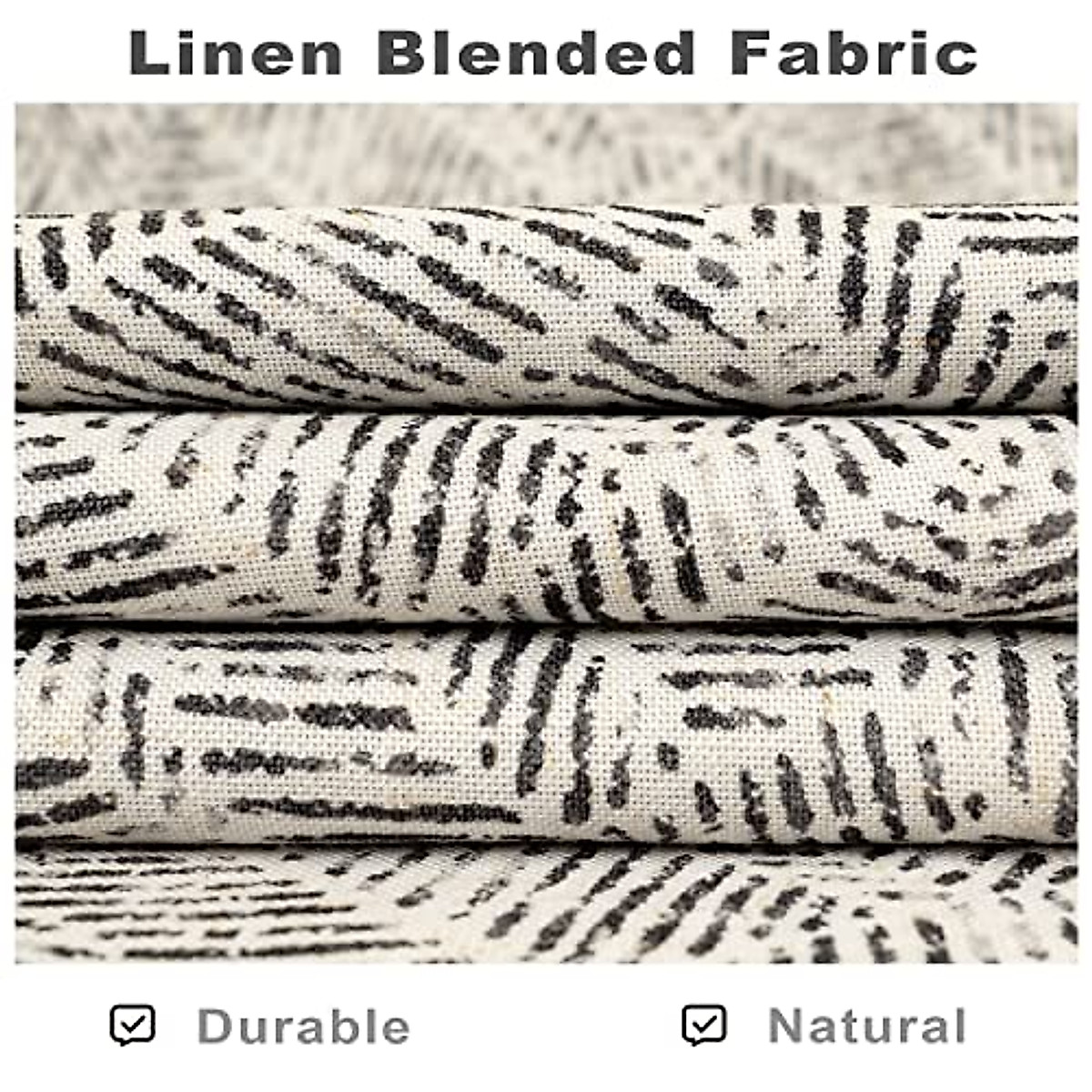 DriftAway Farmhouse Double Layer Linen Blackout Tie Up Curtains Thermal Insulated Striped Fully Lined Balloon Roman Shade Bathroom Window Adjustable Rod Pocket 45 Inch by 63 Inch Roman Black