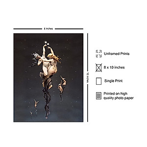 Pagan Fairy Decorations - Celtic Woman Mythology Wall Art - Witches Witch Decor - Celestial Witchcraft Wicca Wiccan Witchy Room Decor - Paganism Black Magic - Goth Gothic Home Decor