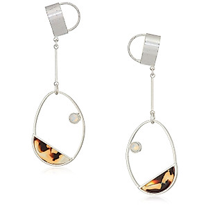 Danielle Nicole Balancing Act Womens Hangin' Out Drop Earrings, Worn Silver/White Opal/Brown Resin