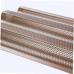 BIENKA 1pc Toast for Tray Steel Sub Pan Bake Non-stick Perforated Loaves Nonstick Oven Pans Wave Frame Bread Toasting Tool Rack Slots Loaf Forms Carbon Stick Size Kitchen Golden bread pan (Color : Go