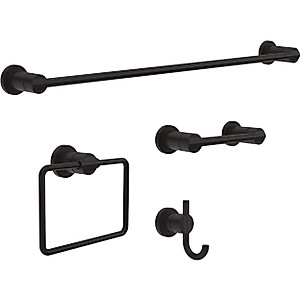 Delta Nicoli (1-Pack) Towel Hooks Matte Black Double Bathroom Hooks Wall Mounted for Robes & Towels Hand Towel Hook Holder Kitchen, Bathroom Accessories NIC35-MB