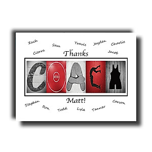 Wrestling Coach Gift, Gift for Wrestling Coach, Red, Players can sign the white area, 8x10 photo PRINT