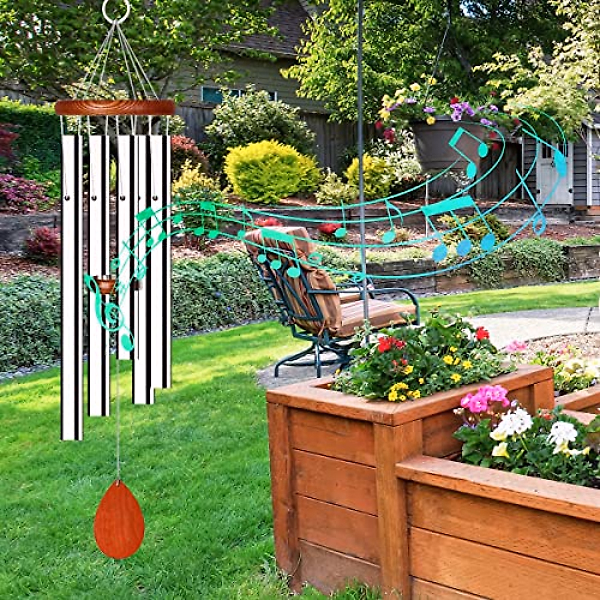 Mosteck Anodized Aluminium Wind Chimes 26" Inches, Gift for Unisex, Suitable for Outdoor, Garden, Patio Decoration