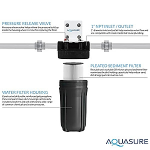 Aquasure Harmony Series 48,000 Grain Water Softener with Fine Mesh Resin for Iron Removal and Pleated Sediment Pre-Filter (48,000 Grain)